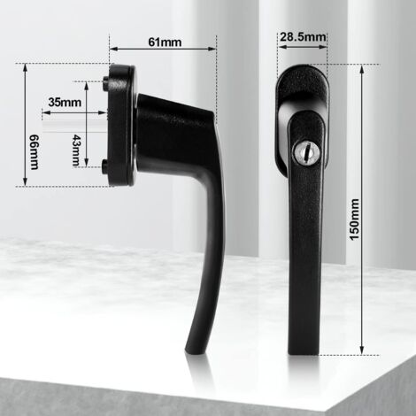 Set of 4 Lockable Aluminum Window Handles, Child Safety Window Lock ...