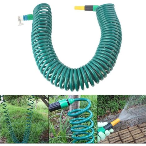 5m 10m 15m Retractable Flexible Spiral Hose Pipe with Watering Shower ...