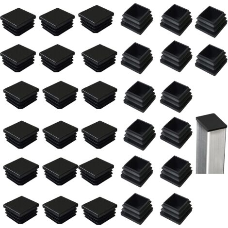 32 Pack 40 x 40mm Square Tube Slat End Caps, Black Plastic Square End ...