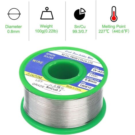 0.8mm Lead-Free Solder Wire 200g Sn 99.3 Cu 0.7 Rosin Core Solder Wire ...
