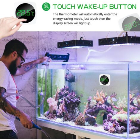 LED Aquarium Thermometer, Touch Screen, Accurate Temperature Sensor for ...