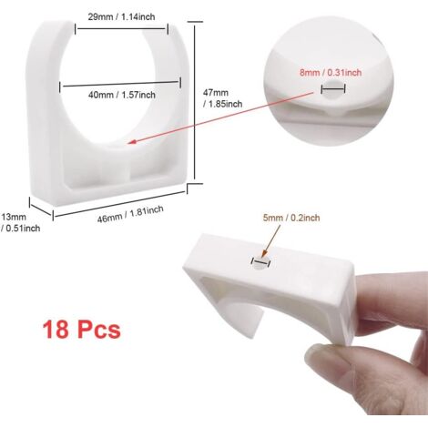 Plastic Pipe Clamps, 18 Pcs U-Shaped PPR Pipe Brackets for Plumbing and ...