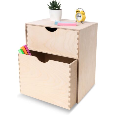 Small Wooden Drawer Unit 2 Drawers – 25 x 20 x 31 cm