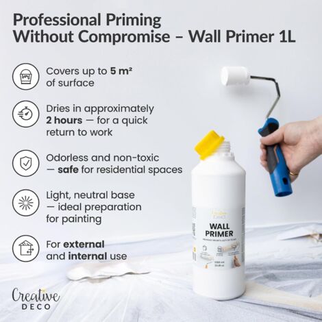 White Wall Primer 1L for Walls & Ceilings Quick Drying