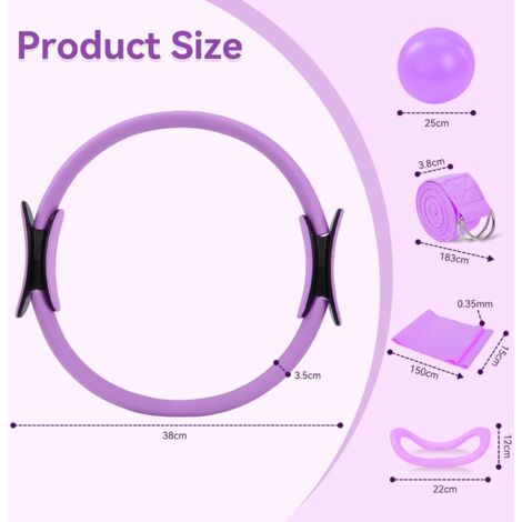 Youyijia 5-Piece Pilates Ring Set with Yoga Ball & Resistance Bands ...