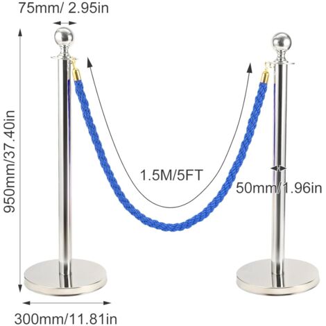 Trintion Queue Barrier Posts Stands 2-Pack Crowd Control Stanchions ...