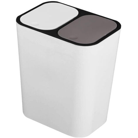 Holdfiturn Double Recycling Waste Bin Rectangle Plastic Trash Can Dual ...