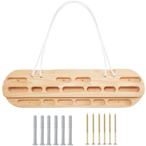 Wooden Climbing Fingerboard Training Kit - Wall Mounted Pull Up Bar ...