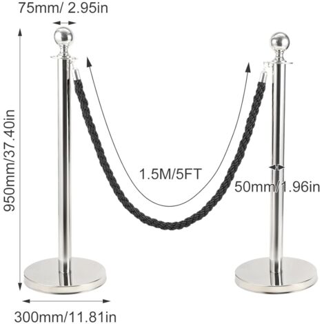 Trintion Queue Barrier Posts Stands 2-Pack Crowd Control Stanchions ...
