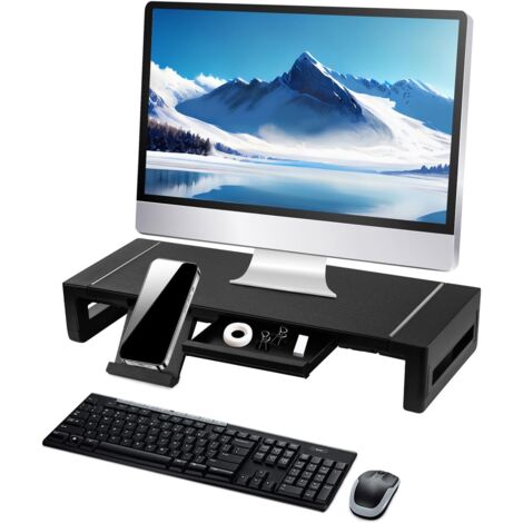 Holdfiturn Adjustable Monitor Riser with Smartphone & Tablet Holder ...