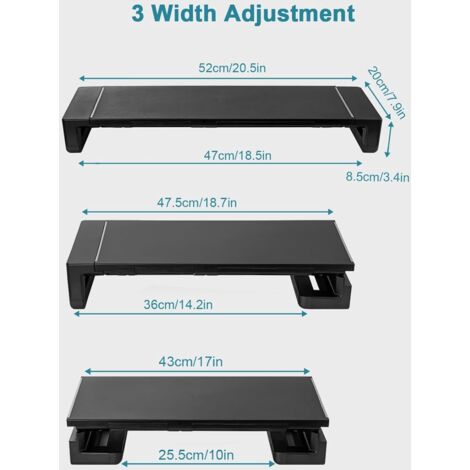 Holdfiturn Adjustable Monitor Riser with Smartphone & Tablet Holder ...