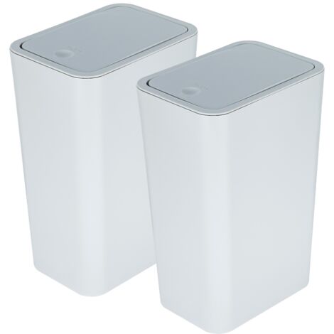 JF HOME BLISS 2PCS Slim Bathroom Bin with Lid 10L Compact Plastic ...