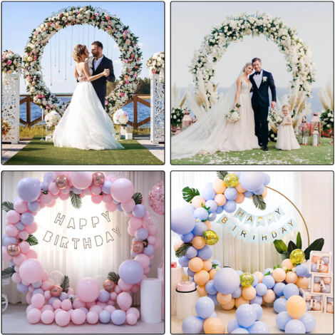 Youyijia Gold Round Balloon Arch Kit - 2.2M Balloon Hoop Stand with ...