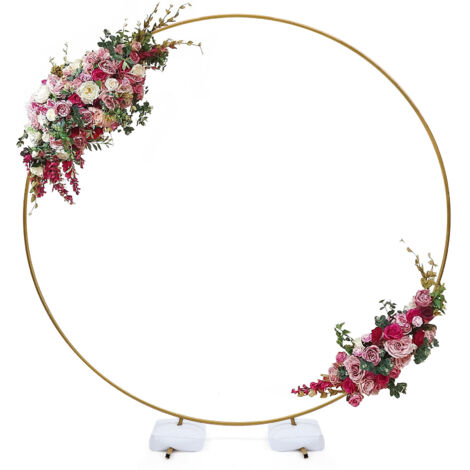 Youyijia Gold Round Balloon Arch Kit - 2.2M Balloon Hoop Stand with ...