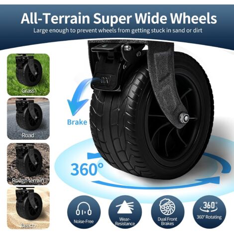 YORKING 300L Folding Trolley on Wheels – Heavy-Duty Utility Wagon with ...