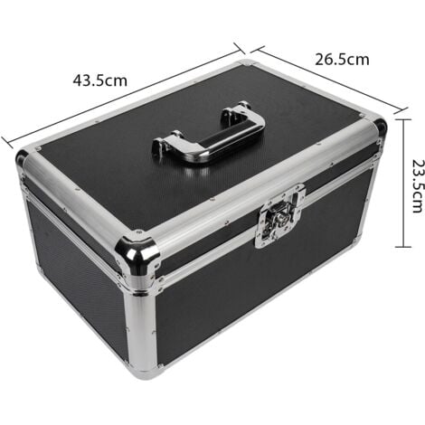 7" LP Vinyl Record Storage Box Case Aluminium Flight Case Lockable DJ ...