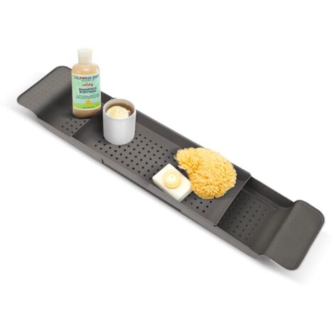 Bath Rack Trays Adjustable Bathtub Caddy Tray Bathroom Rack Shelf ...