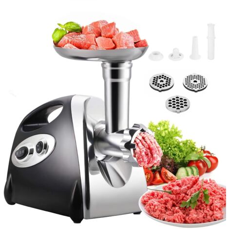 Electric Meat Mincer Grinder and Sausage Maker 2800 Watt Copper Motor Black