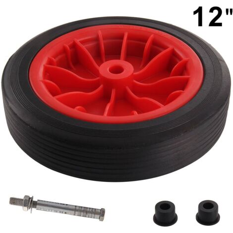 2Pcs 12" Wheelbarrow Wheel 3.50-4.00/8 + 120mm PU Puncture Proof Solid ...