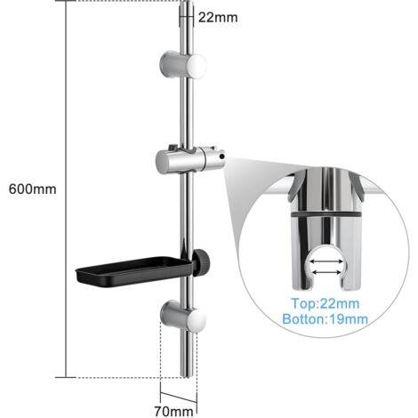 Shower Riser Rail Wall Mounted Shower Slide Bar with Soap Adjustable ...