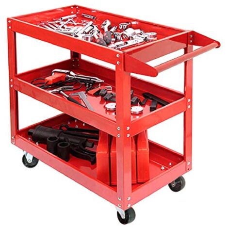 3 Tier Shelf Tool Trolley 66 35 65cm 450lb Cart ool Storage Trolley ...