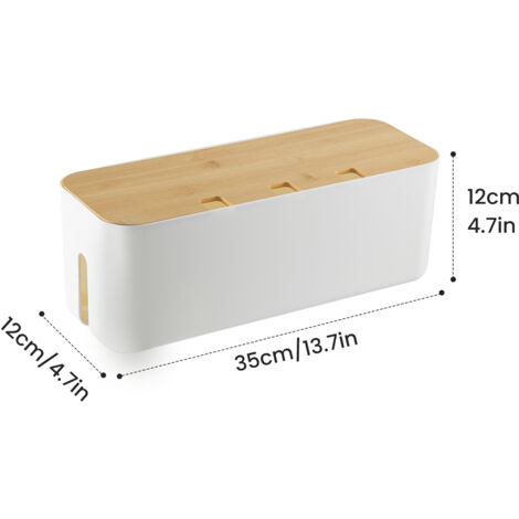 Cable Tidy Box 29x10x10cm Management Box Cord Organizer with Ventilated ...