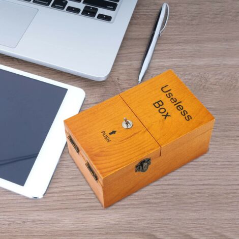 Useless Boring Box Wooden Self-Closing Box Creative Funny Prank Toys ...