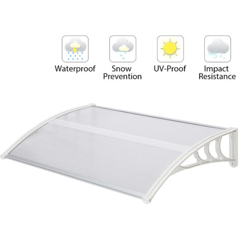 Door Canopy 120 X 80 X 23 cm Outdoor Shelter Front Back Garden Canopy ...