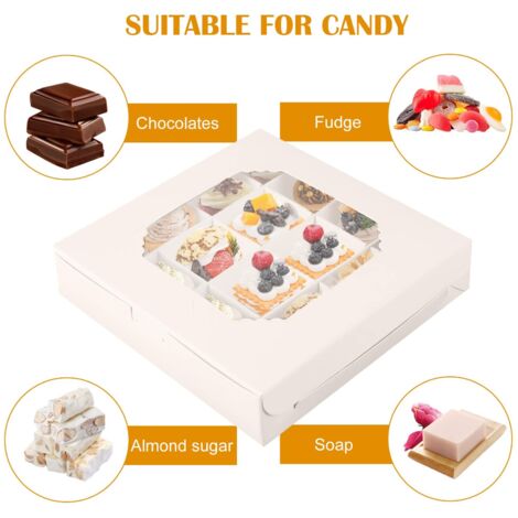 20PCS Cardboard Cupcake Box Dessert Divider Box with Transparent Window ...