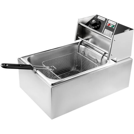 2500W Electric Deep Fat Fryer 6L Metal Deep Fat Fryer 42.5 30 28.5cm ...