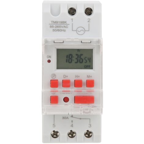 Eosnow TM919BK 85 265V AC 30A LCD 7 Tage programmierbare Digital -Timer -Switches