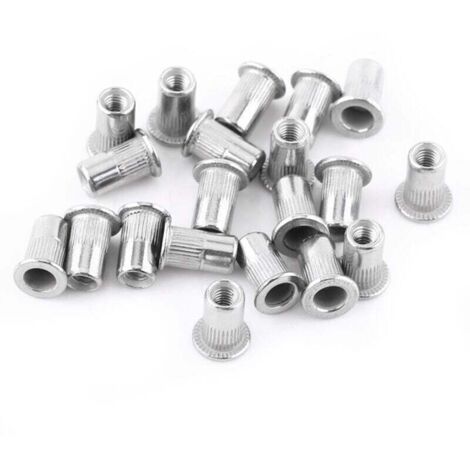 Écrou à rivet aveugle fileté à tête plate M3-M8, vis à écrou en acier ...