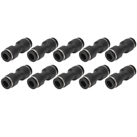 Lot de 10 raccords pneumatiques droits à emboîter pour tuyaux ...
