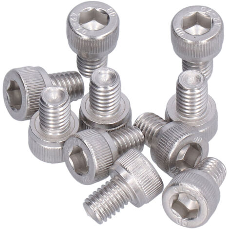 Lot de 30 vis M6 en acier inoxydable 304 A2-70 à tête hexagonale creuse ...