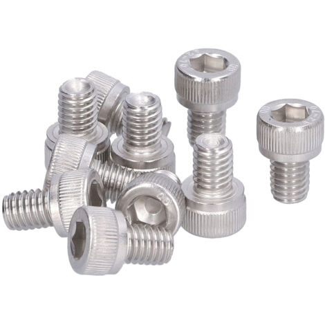 Lot de 30 vis M6 en acier inoxydable 304 A2-70 à tête hexagonale creuse ...