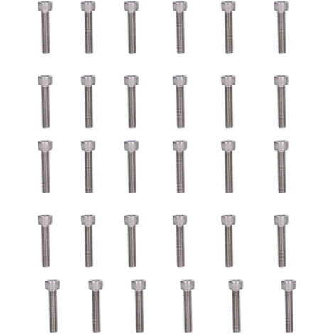 Lot de 30 vis M6 en acier inoxydable 304 A2-70 à tête hexagonale creuse ...