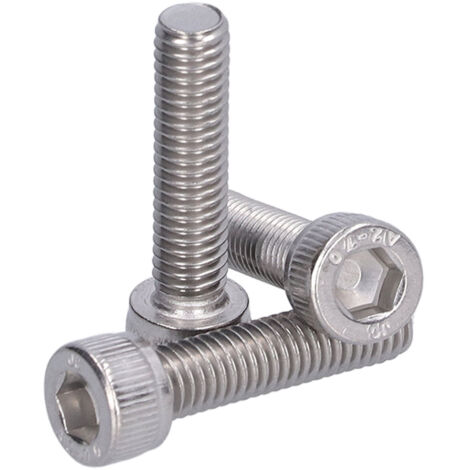 Lot de 30 vis M6 en acier inoxydable 304 A2-70 à tête hexagonale creuse ...