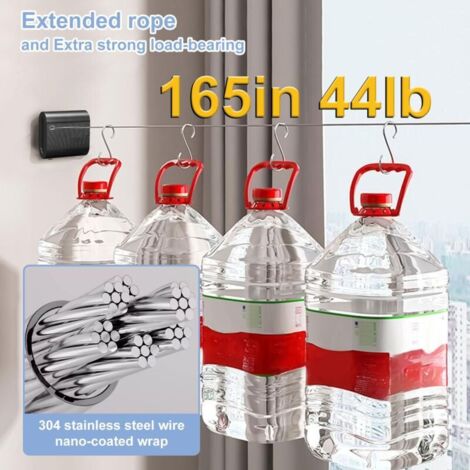 Retractable Clothes Line for Indoor and Outdoor Use, 4.2 m 304 ...