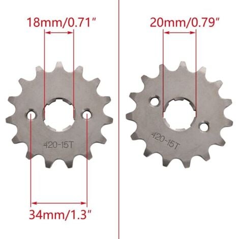 Moto 420-15T Front Sprocket 20mm Replacement for 50cc 70cc 90cc 110cc 125cc Dirt Bike Pit Bike ...