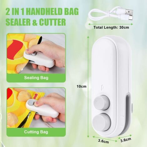 Mini Plastic Bag Sealer, Portable Sealer for Thermal Sealer Bags 2 in 1 ...