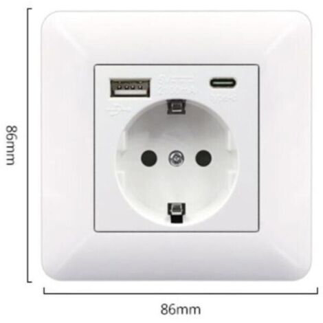 Prise murale USB Type C. port de charge. alimentation électrique ...