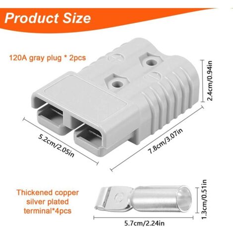 2 x Car Battery Terminal Connectors, 120A 600V Quick Battery Connector ...