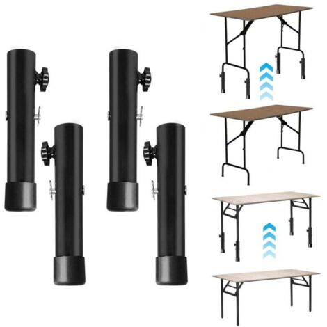Set of 4 Adjustable Metal Table Legs, Lifting Feet for Folded/Straight ...