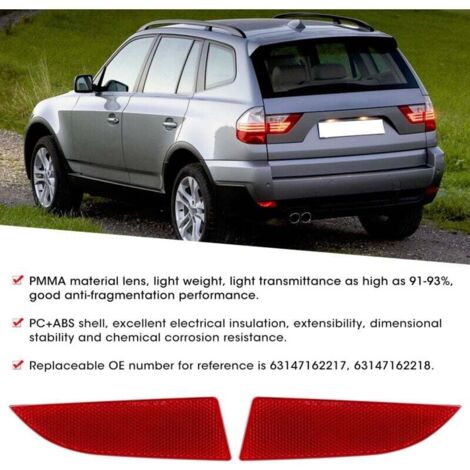 1 paire de réflecteurs gauche droit de pare-chocs arrière de voiture ...