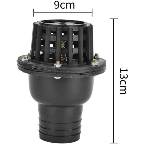 Water Pump Foot Valve, Black PVC Low Pressure Flat Check Valve, for ...