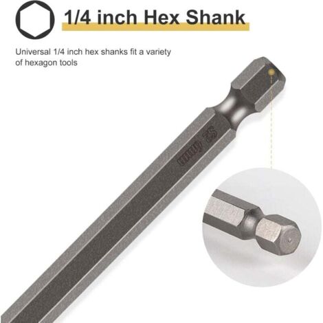 10pcs Embout Allen large 100mm 1,5-12mm Hex, Embout de Vissage 6 Pans ...