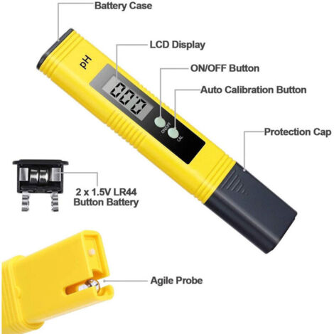 Testeur de pH électronique, TDS, pH, EC, température, ensemble 4 en 1 ...