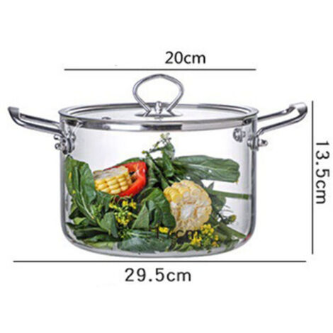 Marmite en verre avec couvercle Marmite en verre transparent (3,5 L)