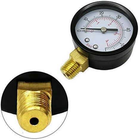 Manometro per acqua, manometro per piscina, 60 PSI, attacco inferiore da 1/4" NPT, filettatura ...