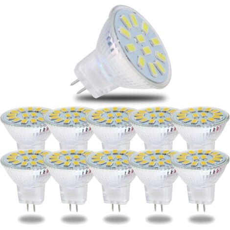 Bombillas LED MR11 GU4 de 5 W, luz blanca fría, 6000 K, 600 lúmenes, reemplazo para lámparas ...